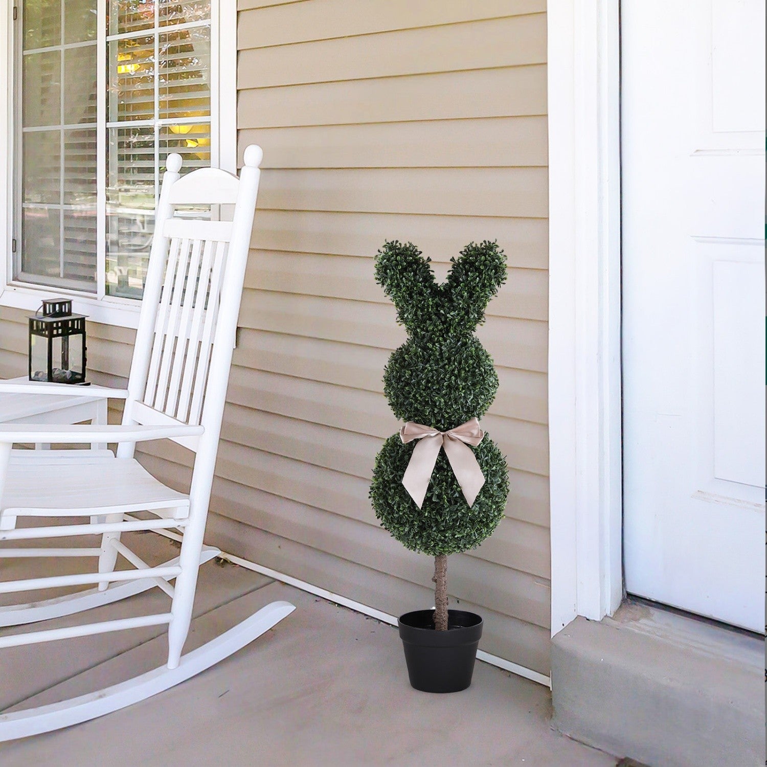 UV-Resistant Faux Boxwood Topiary Plant for Porch Decor – mypoetree