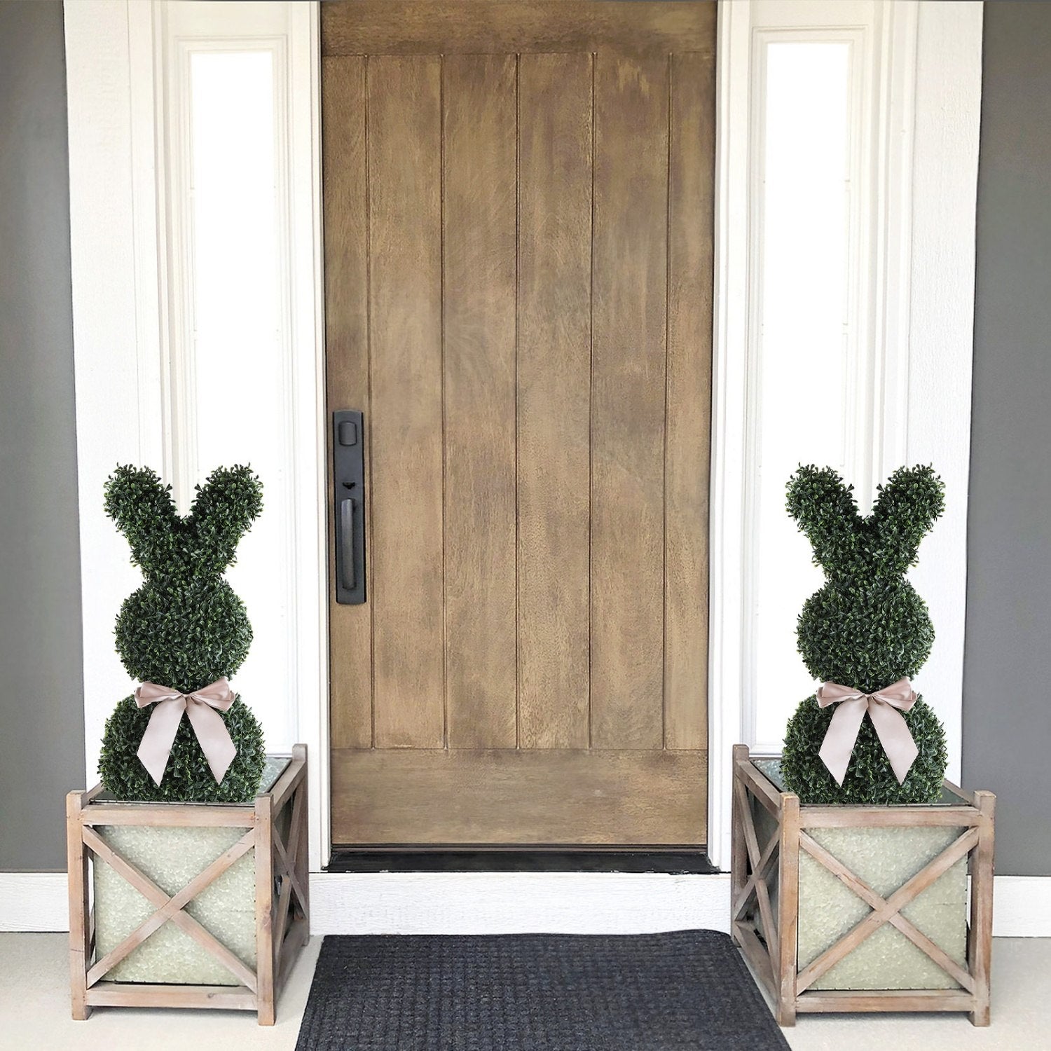 UV-Resistant Faux Boxwood Topiary Plant for Porch Decor – mypoetree