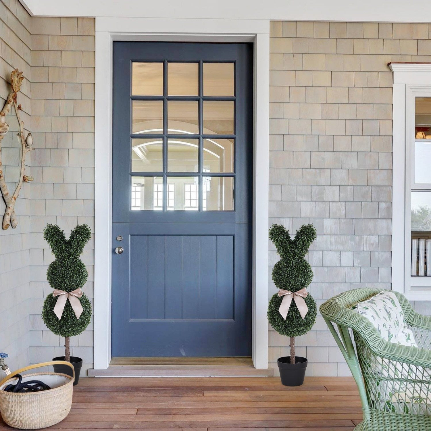 UV-Resistant Faux Boxwood Topiary Plant for Porch Decor – mypoetree