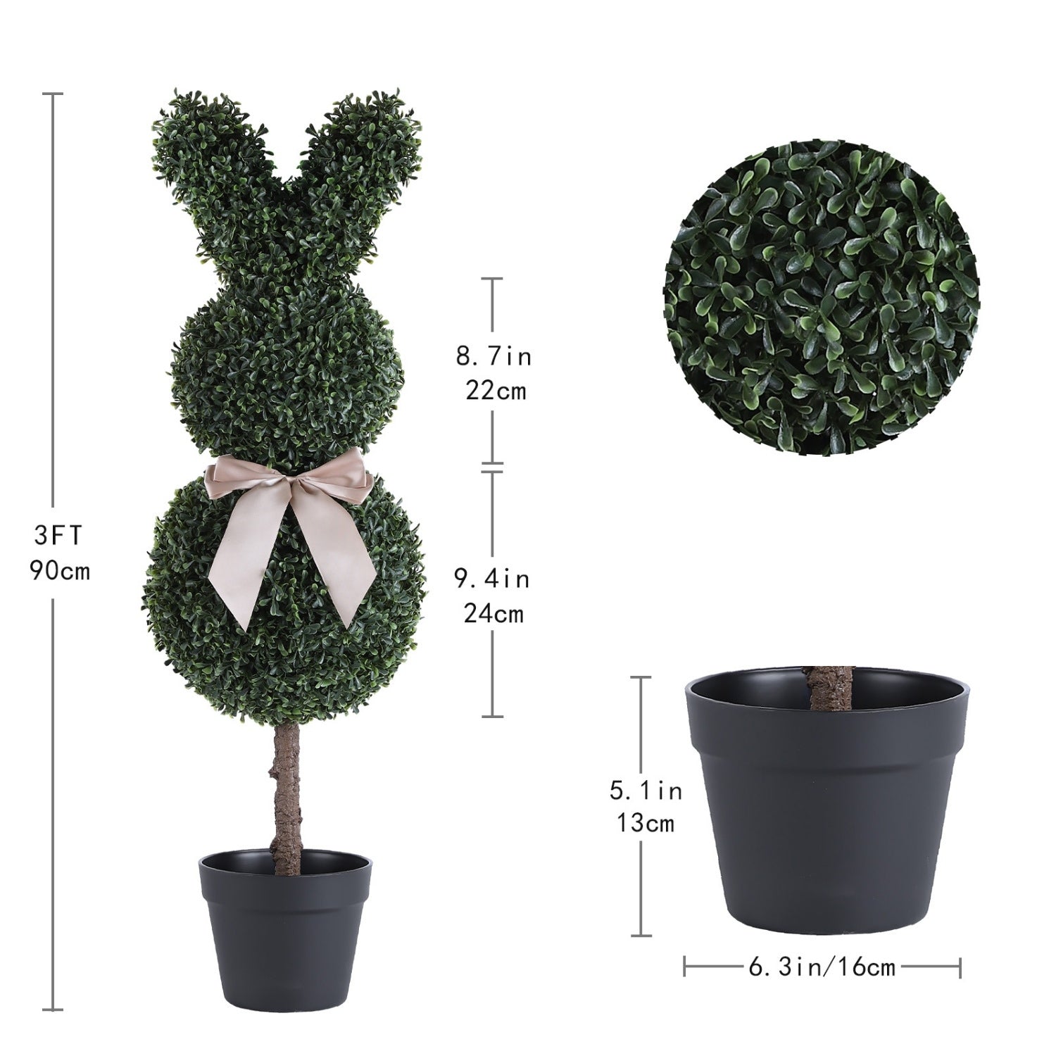 UV-Resistant Faux Boxwood Topiary Plant for Porch Decor – mypoetree
